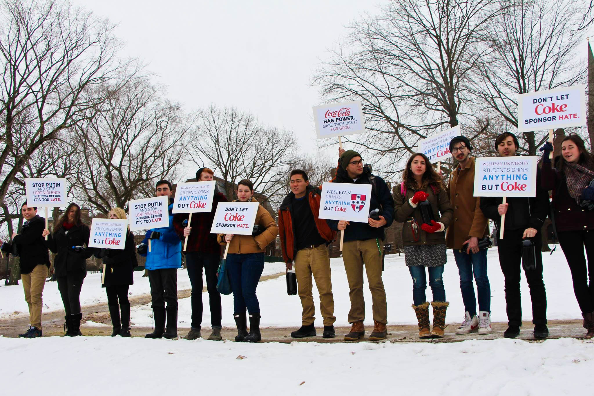 Students Protest Coca-Cola’s Support of Russian Olympics – The Wesleyan ...